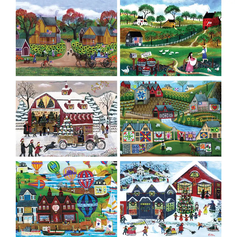 Set Of 6 Cheryl Bartley 1000 Piece Jigsaw Puzzles | Bits and Pieces