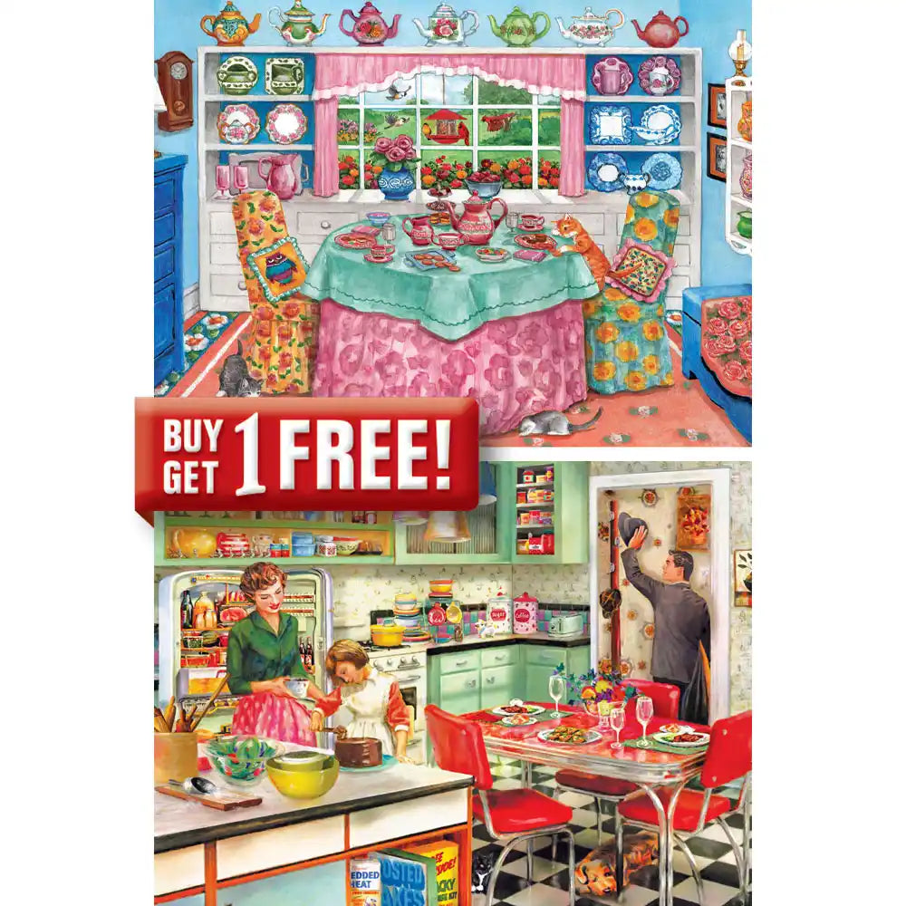 Set of 2: Tasteful 300 Large Piece Jigsaw Puzzles | Bits and Pieces