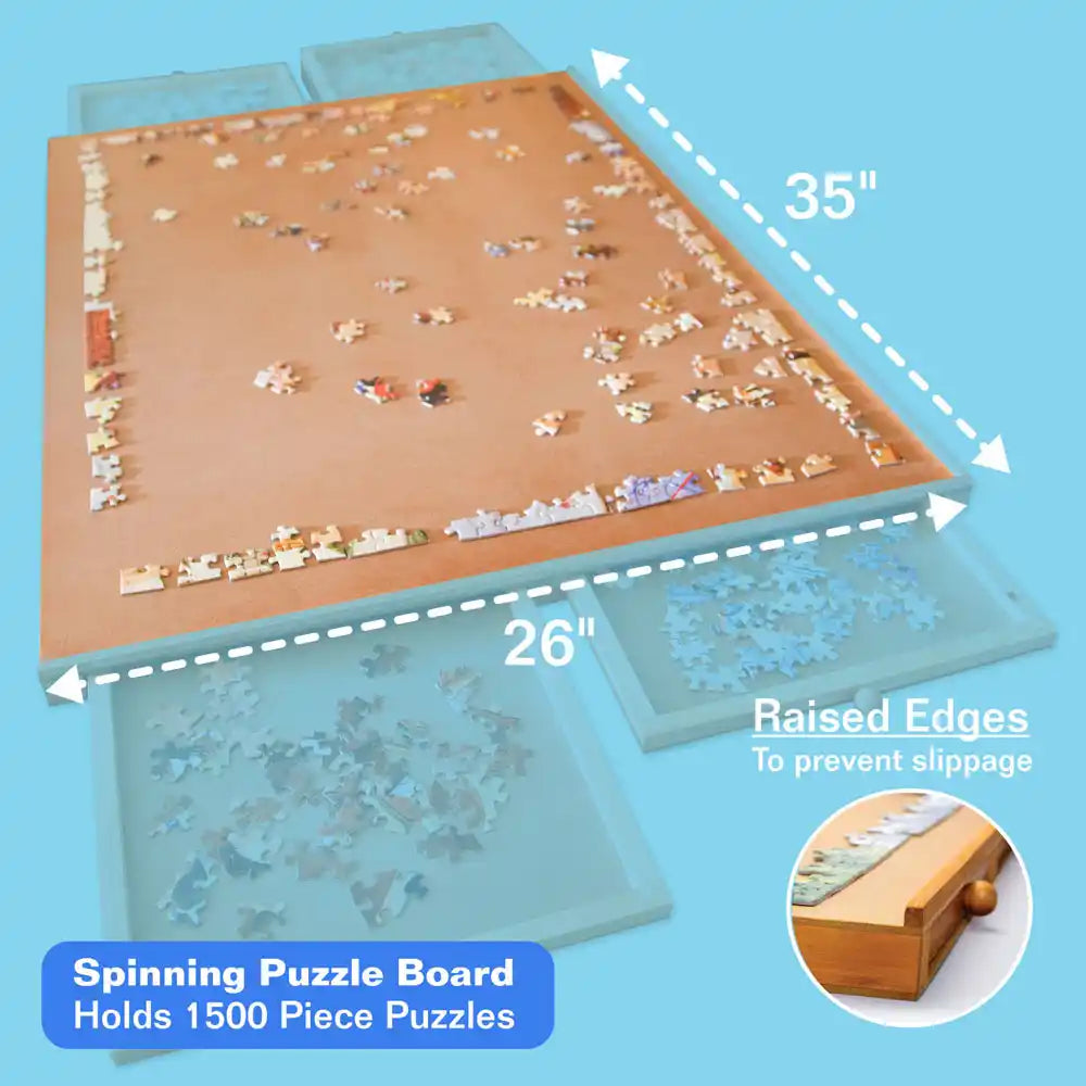Spinning Wooden Puzzle Plateau – Bits and Pieces