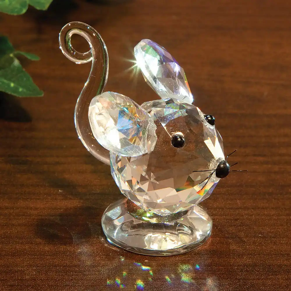 Iridescent Collectible Crystal Mouse | Bits and Pieces