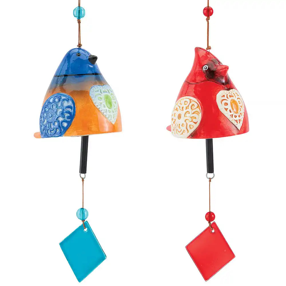Set of 2: Bluebird & Cardinal Chimes | Bits and Pieces